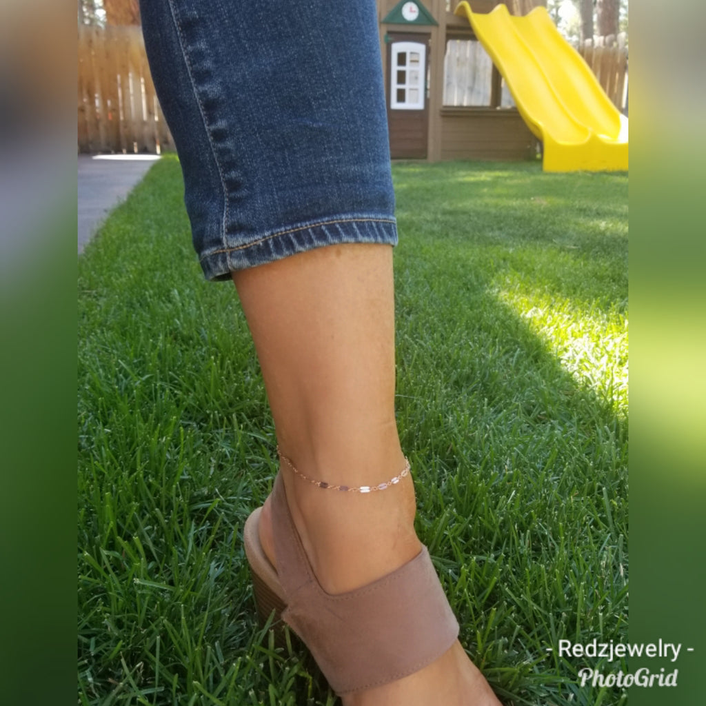 Dapped bar Anklet – Redz Jewelry